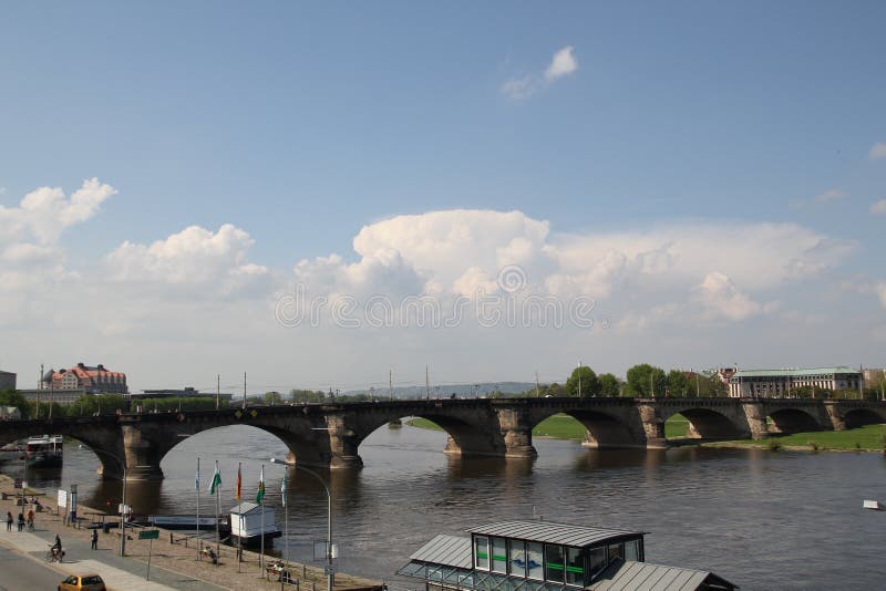 Augustus Bridge in Dresden stock photo. Image of crossing - 32479678