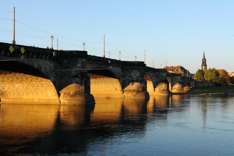 Augustus Bridge dresden stock photo. Image of panorama - 146277742