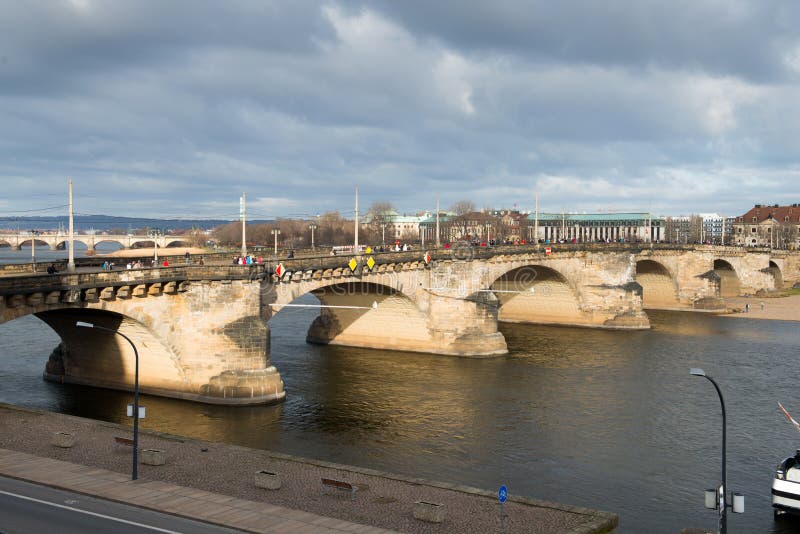 Augustus Bridge editorial stock image. Image of riverbank - 43840914