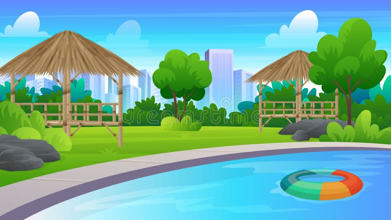 Cartoon Luxury Pool Backyard Stock Illustrations – 60 Cartoon Luxury ...