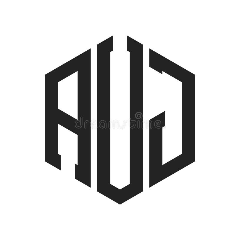 AUJ Logo Design. Initial Letter AUJ Monogram Logo Using Hexagon Shape ...