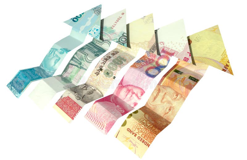 Aumentação Das Notas De Brics Arrrow Foto de Stock - Imagem de ganho ...