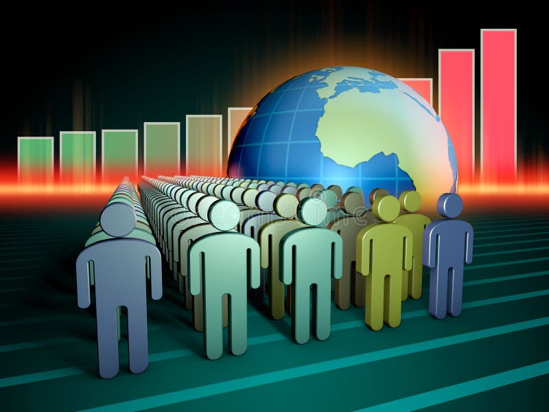 El Aumento De Población Indica El Grupo Para Arriba Y El éxito Stock de ...
