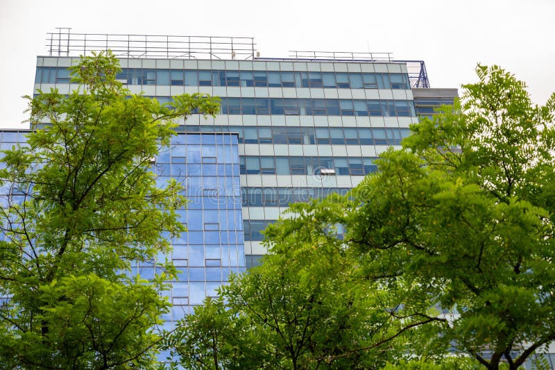 Aupark Tower Visible between Trees in Foreground Editorial Image ...
