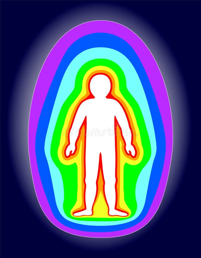 The Aura Of The Body Rainbow Color Marked Layers Of The Male Body
