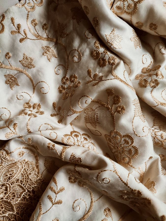 Auric Magic Glitter Fabric with Texture and Pattern of Flowers and ...