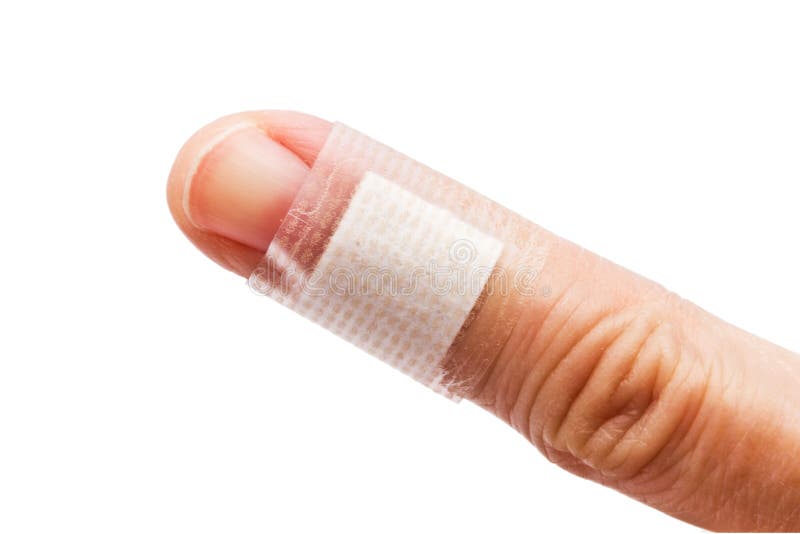 Petit doigt avec pansement image stock. Image du doigt - 19193757