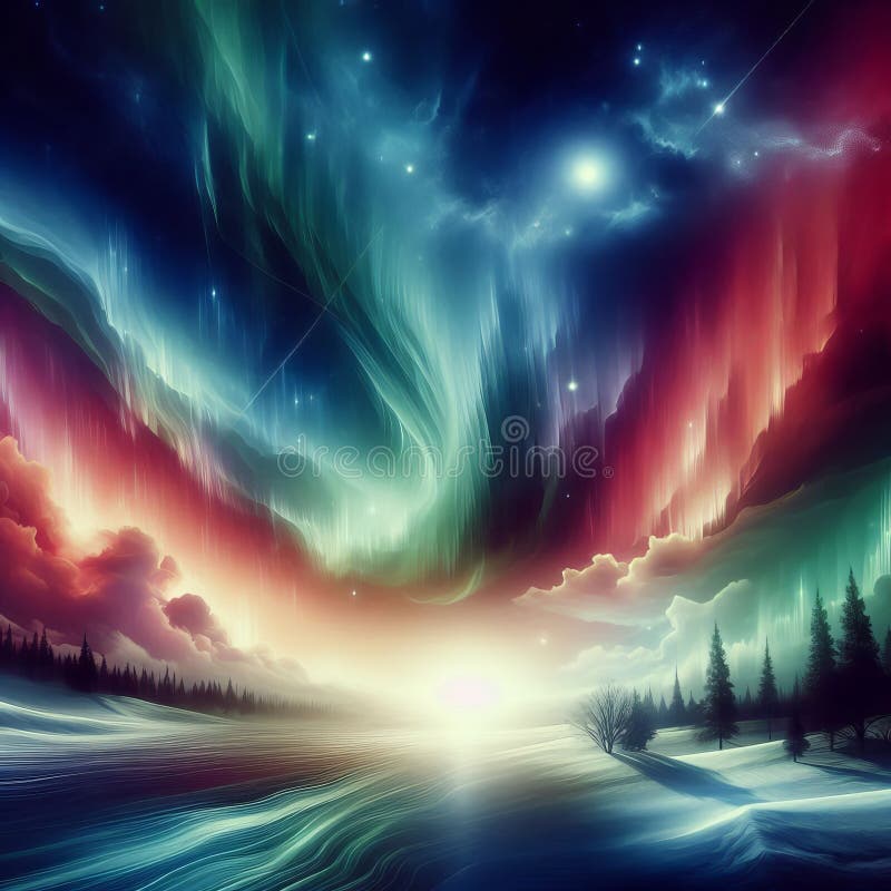 Aurora an Aurora Background Creating a Sense of Wonder and Awe Stock ...