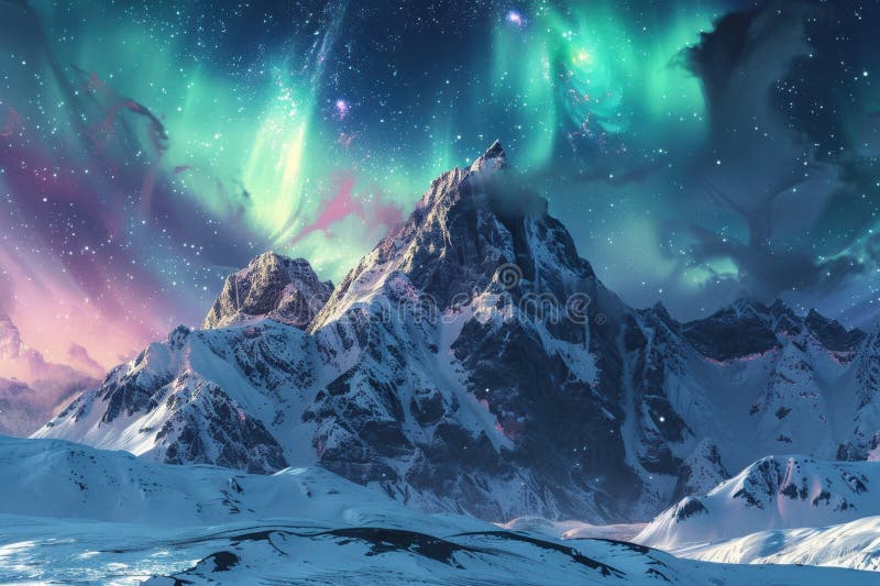 Aurora Borealis Illuminating the Night Sky with Vibrant Colors and ...