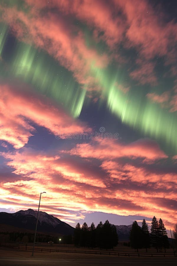 The Aurora Borealis Lights Shine Brightly in the Sky, AI Stock Photo ... The Aurora Borealis Lights Shine Brightly in the Sky, AI Stock Photo ...