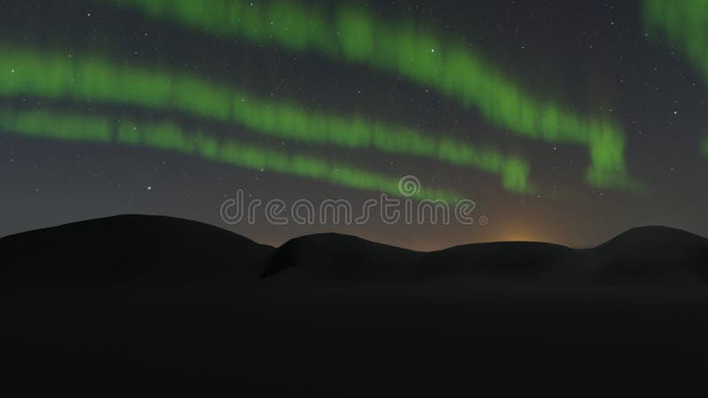 Aurora Borealis Northern Lights Green Color Stock Illustration ...