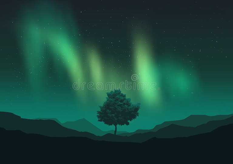 Aurora Mountain Range Stock Illustrations – 4,285 Aurora Mountain Range ...