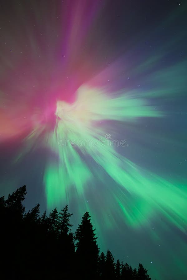 Aurora Borealis Rays Shape of a Religious Angel Stock Image - Image of ...