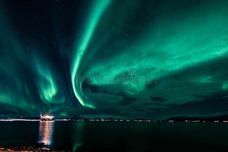 Aurora Borealis - Scandinavia Stock Image - Image of magnetic ...