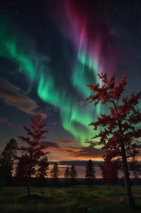 Aurora Crystal Cherry, Night Sky, Northern Lights, Crystal Stock ...