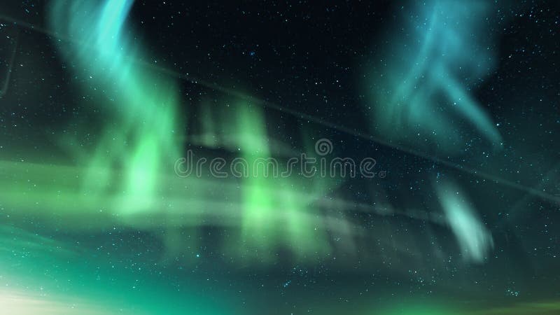 Aurora Glowing Green and Starry Sky Loop Stock Footage - Video of night ...