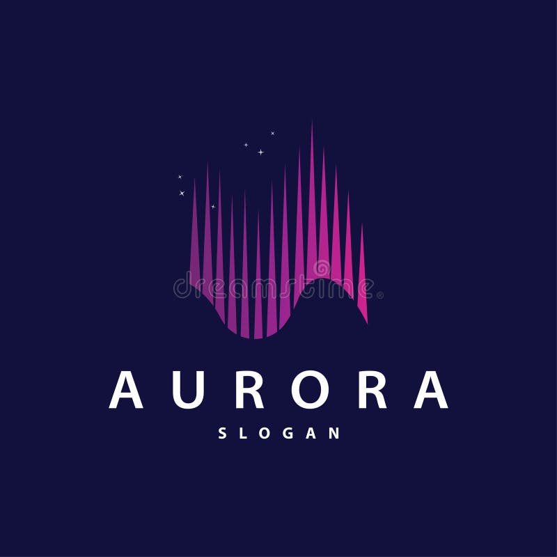 Aurora Light Wave Sky View Logo, Simple Abstract Templet Illustration ...