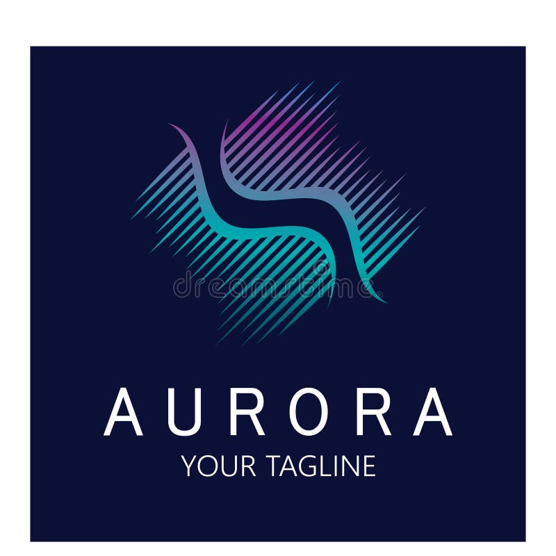 Aurora Logo Design Icon Illustration Vector Template Stock Vector ...