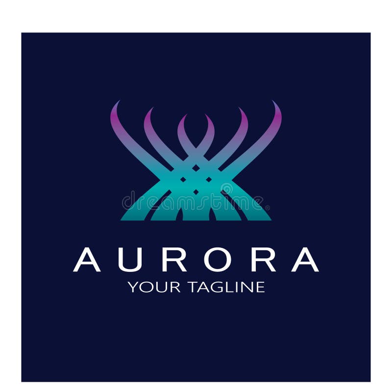 Aurora Logo Design Icon Illustration Vector Template Stock Vector ...