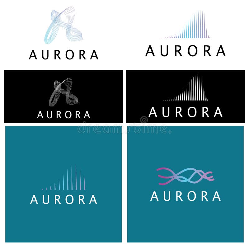 Aurora Logo Design Icon Illustration Vector Template Stock Vector ...