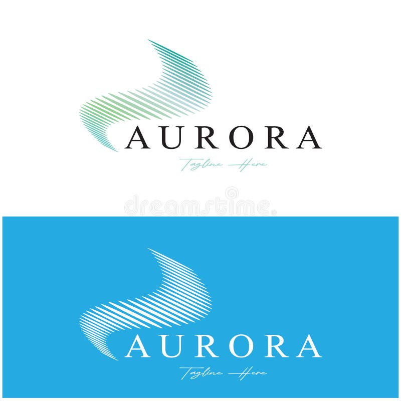 Aurora Logo Design Icon Illustration Vector Template Stock Illustration ...