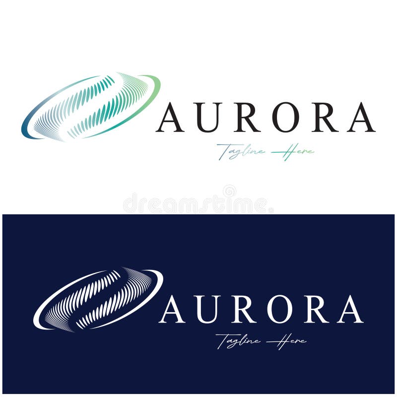 Aurora Logo Design Icon Illustration Vector Template Stock Illustration ...