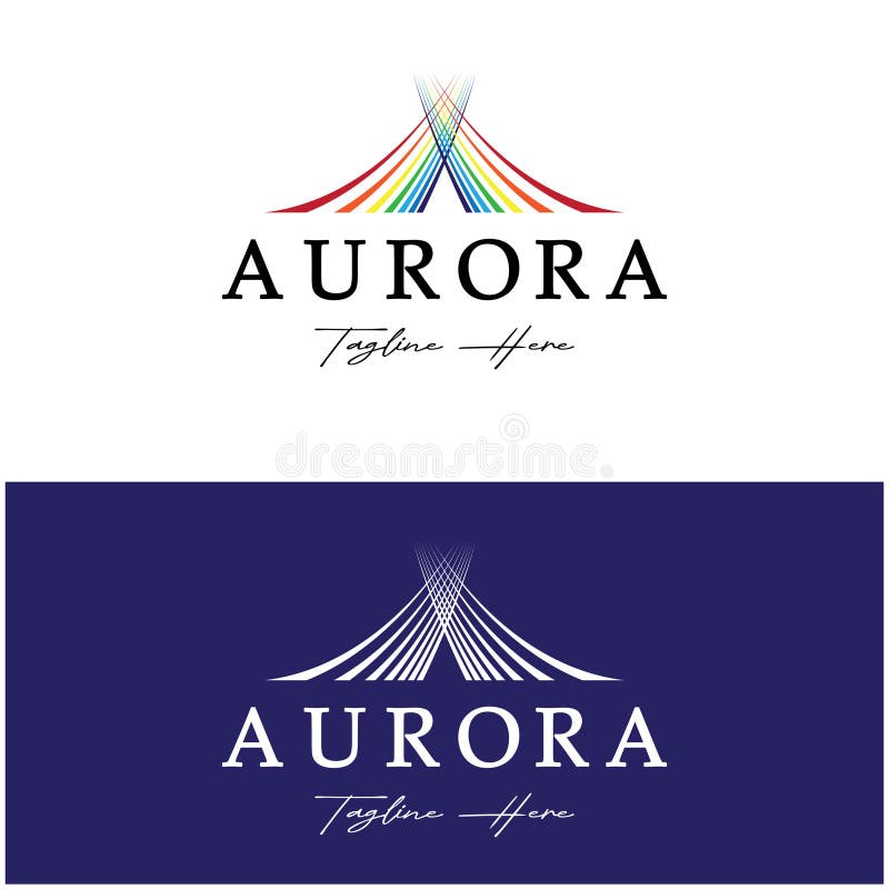 Aurora Logo Design Icon Illustration Vector Template Stock Illustration ...