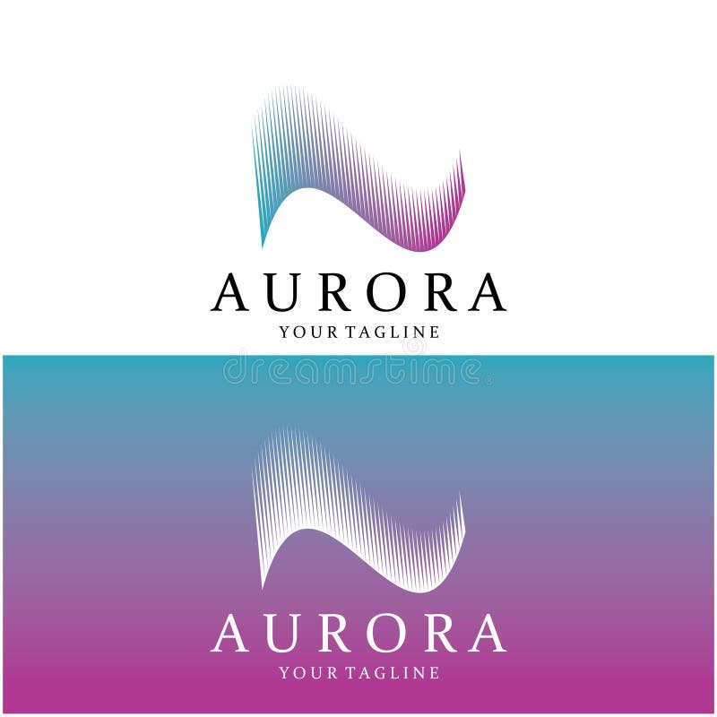 Aurora Logo Design Icon Illustration Vector Template Stock Vector ...