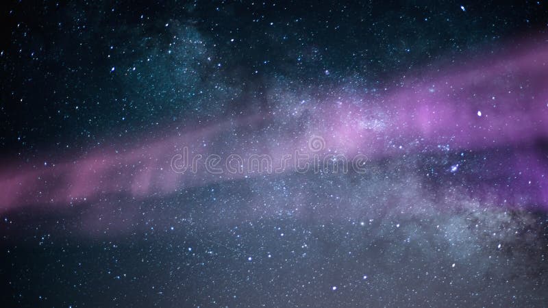 Aurora Milky Way Galaxy Time Lapse in Spring Sky 01 Stock Video - Video ...