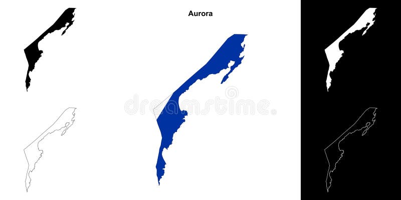 Aurora outline map stock vector. Illustration of tourism - 323860068