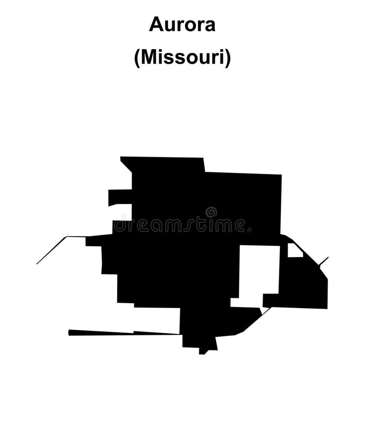 Aurora outline map stock vector. Illustration of shape - 387455842