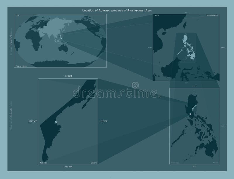 Aurora, Philippines. Described Location Diagram Stock Illustration ...