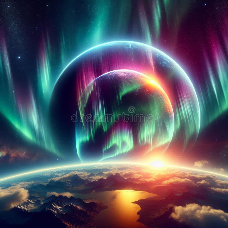 Aurora Space Space Containing the Natural Light Displays that Stock ...