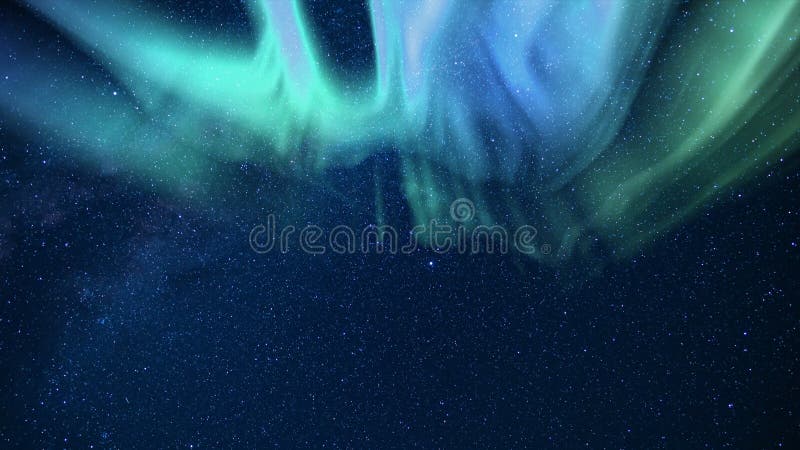 Aurora in Starry Blue Night Sky Loop Stock Video - Video of nature ...