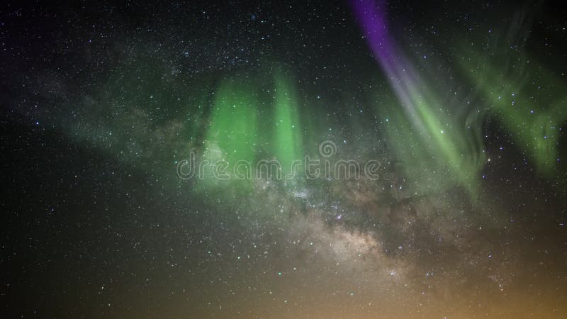 Aurora in Starry Blue Night Sky Loop Stock Footage - Video of north ...