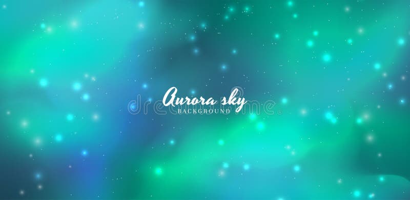 Aurora Starry Night Sky Banner Background Stock Illustration ...