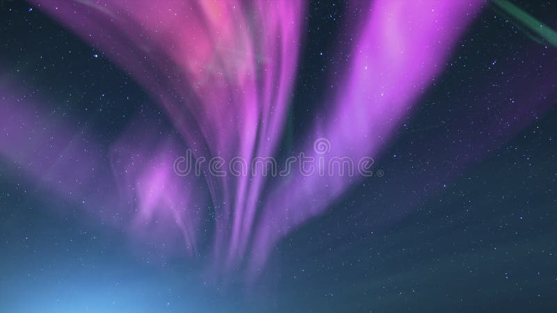 Aurora and Starry Sky Revealed Loop Stock Footage - Video of storm ...
