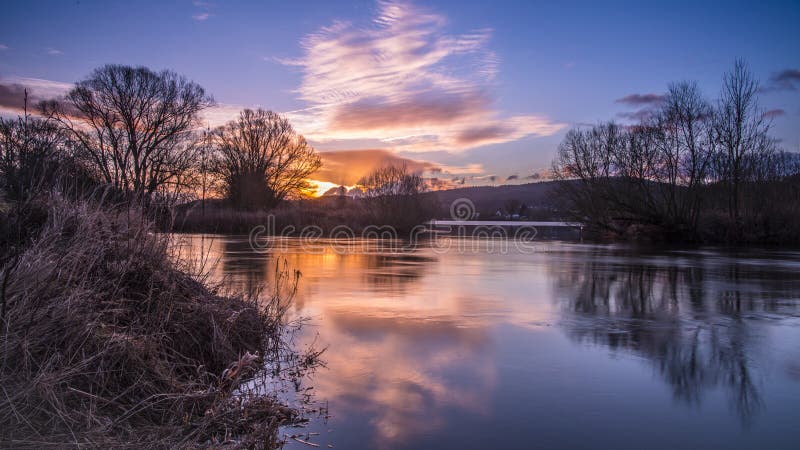 Aurora sunup stock photo. Image of dawn, aurora, lake - 66264466