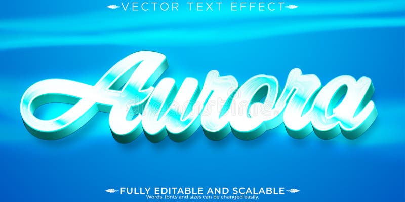 Aurora Text Effect, Editable Northern Lights Text Style Stock Vector ...