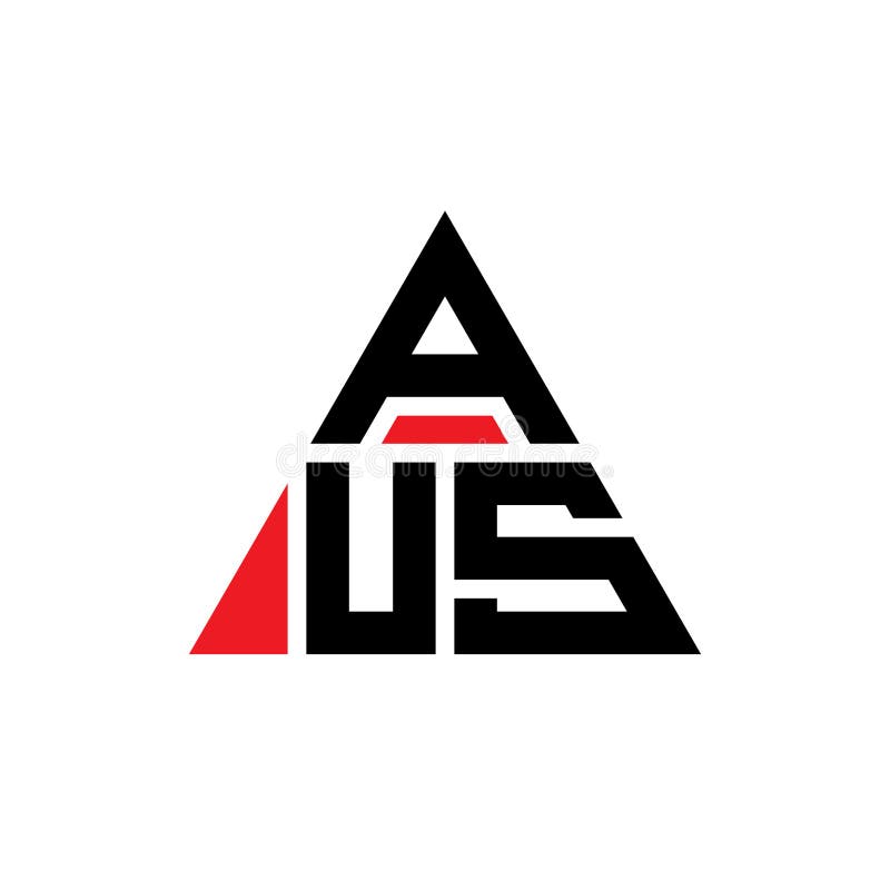 AUS Triangle Letter Logo Design with Triangle Shape. AUS Triangle Logo ...
