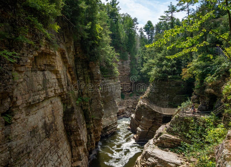 AuSable Chasm Rock Formation Stock Image - Image of ausable, trails ...