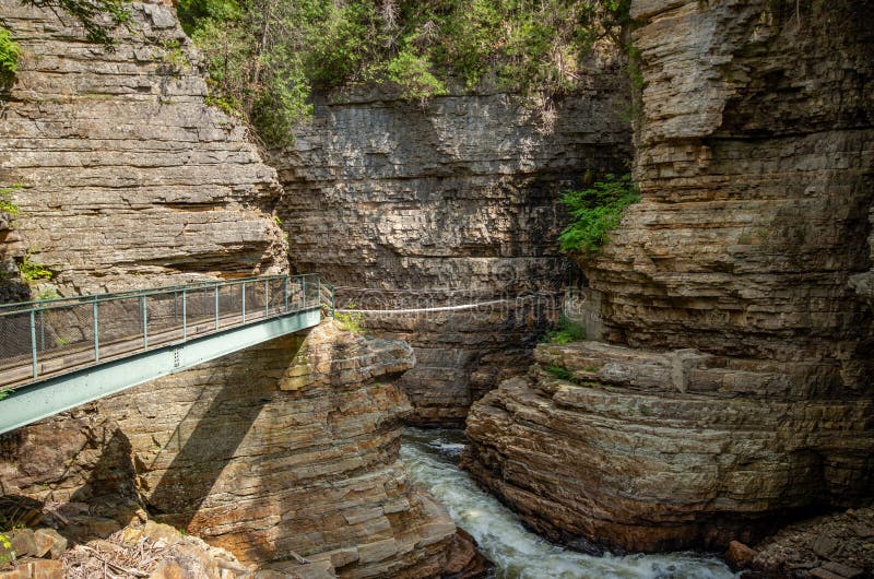 Ausable Chasm Bridge - Keeseville, NY Stock Image - Image of climbing ...