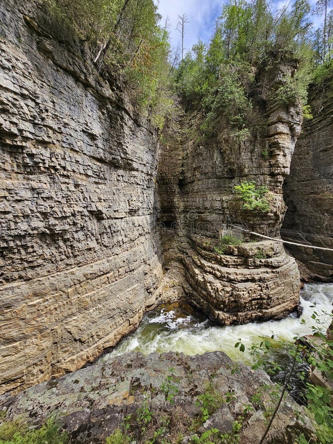 Ausable Chasm Canyon Cliffs Stock Image - Image of trunk, cliffs: 280189725