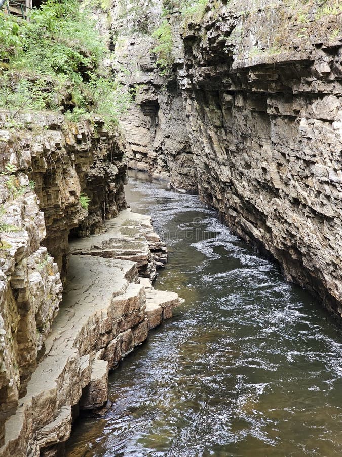 Ausable Chasm Canyon Cliffs and Mountain River Stock Image - Image of ...