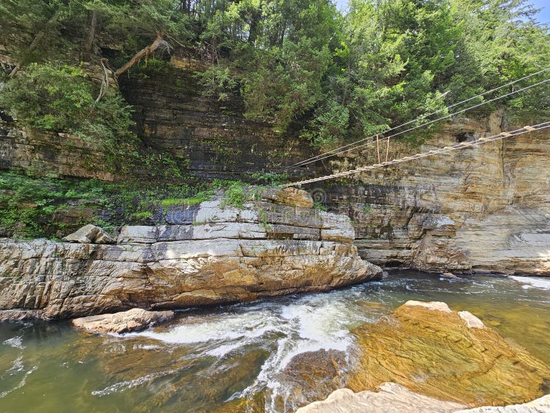 Ausable Chasm Canyon and Mountain River Stock Image - Image of waterway ...