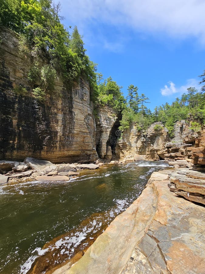 Ausable Chasm Canyon and Mountain River, New York State Stock Photo ...