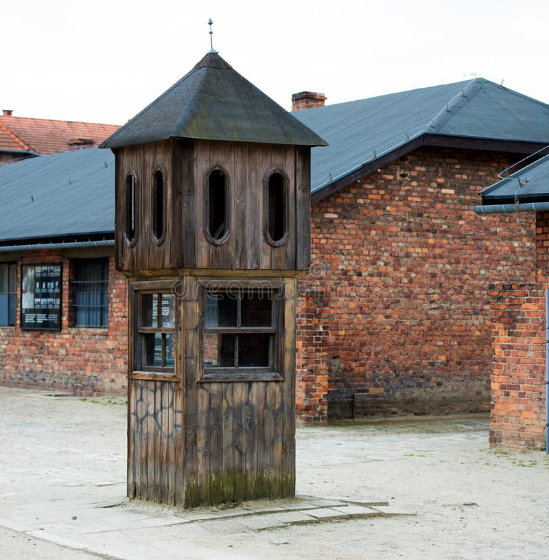 Auschwitz Concentration Camp Editorial Photo - Image of barracks, gate ...