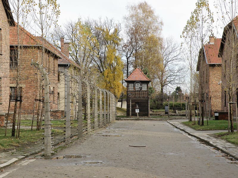 Auschwitz Concentration Camp Watchtower Editorial Photography - Image ...