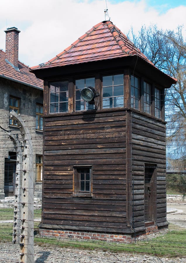 Auschwitz Watchtower 2 editorial image. Image of wooden - 25145805