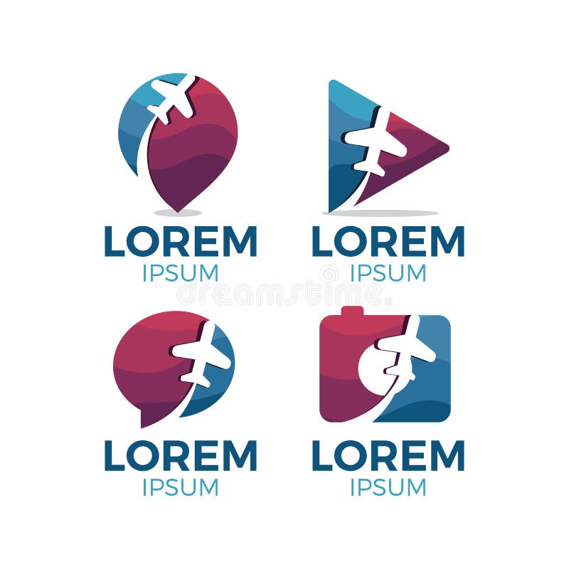 Ausflug und Reise Logo Set vektor abbildung. Illustration von ...